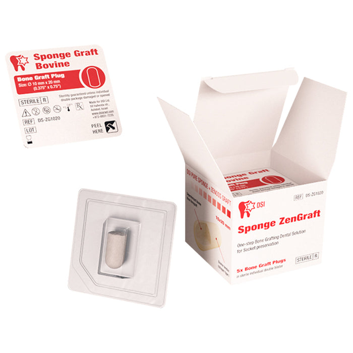 Sponge ZenGraft Dental Bone Plugs for Ridge Grafting 100% Bovine